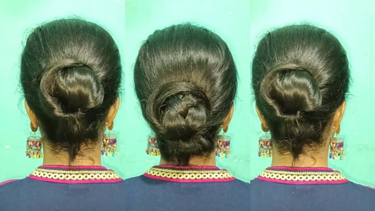 Hairstyles For Traditional Saree / Simple And Easy Khopa Hairstyle ...