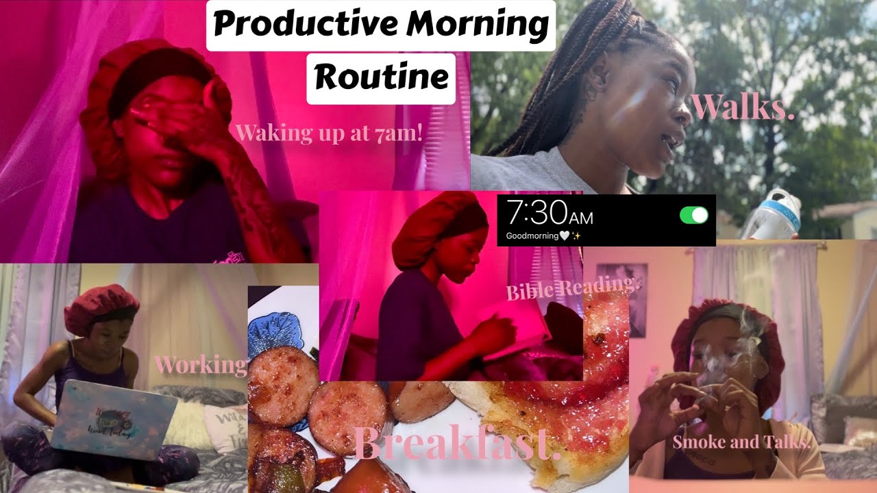 My Productive Morning Routine,🌱waking up at 7am, *self care,Reading ...