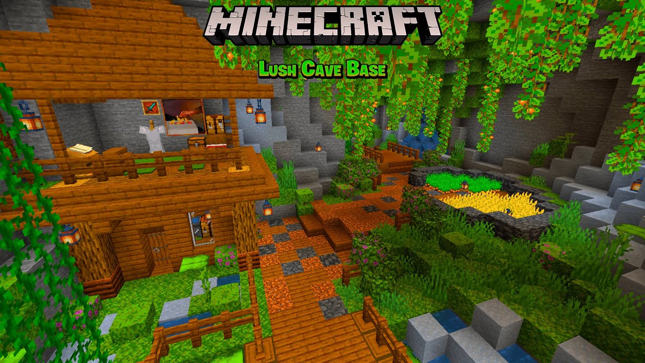 Minecraft | How to Build a Lush Cave Base - YouTube
