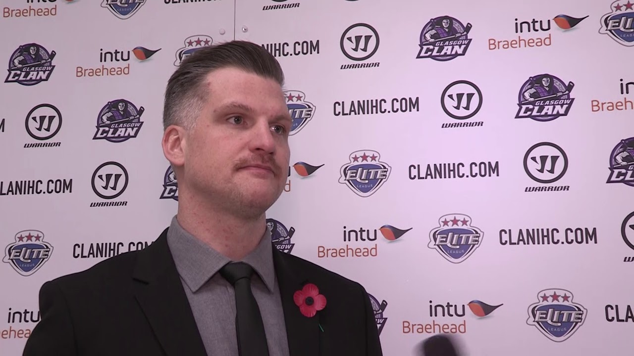 Clan Coach Zack Fitzgerald after win over Fife Flyers - YouTube