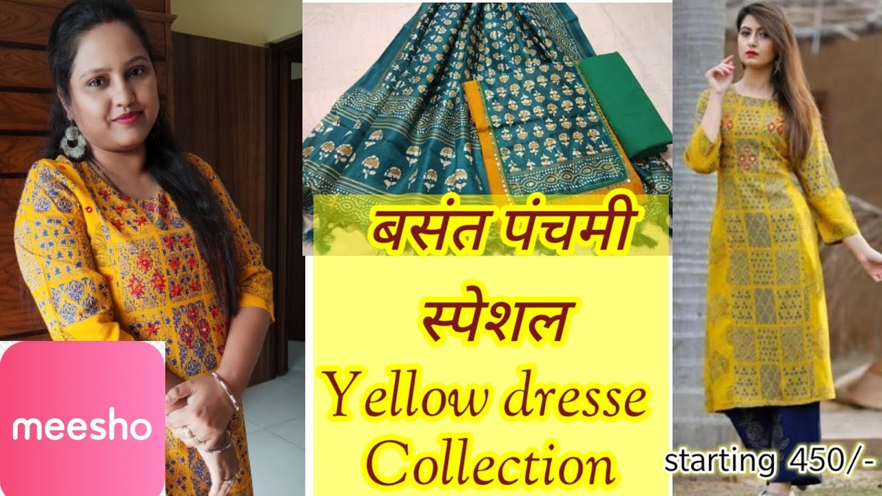 Yellow dress Collection 🌻Basant Panchami 2021/Meesho Haul ️/ Dress for ...