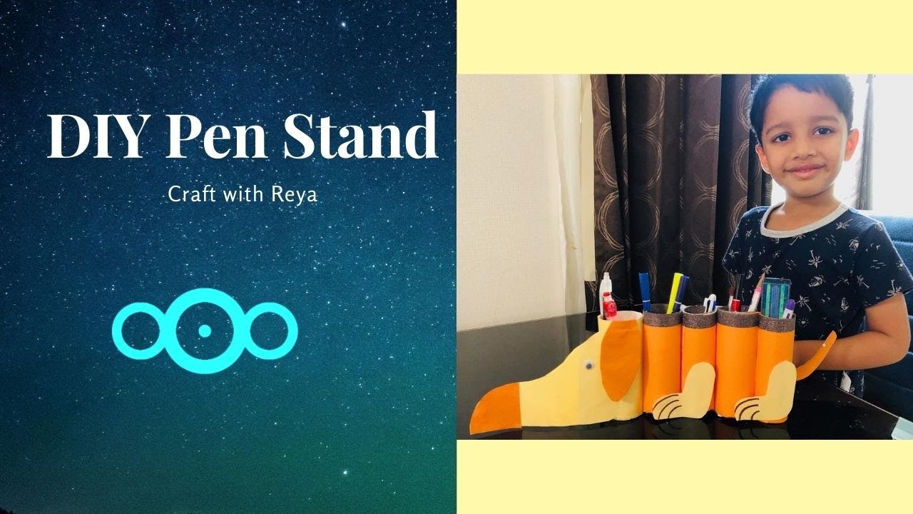 DIY Pen Stand | Paper craft | Tissue paper roll | Kids craft - YouTube