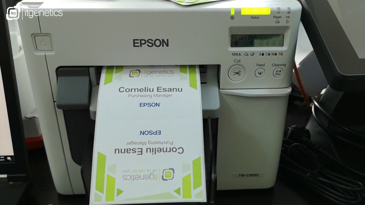 Printare de badge-uri (ecusoane) pe imprimanta Epson ColorWorks C3500 ...