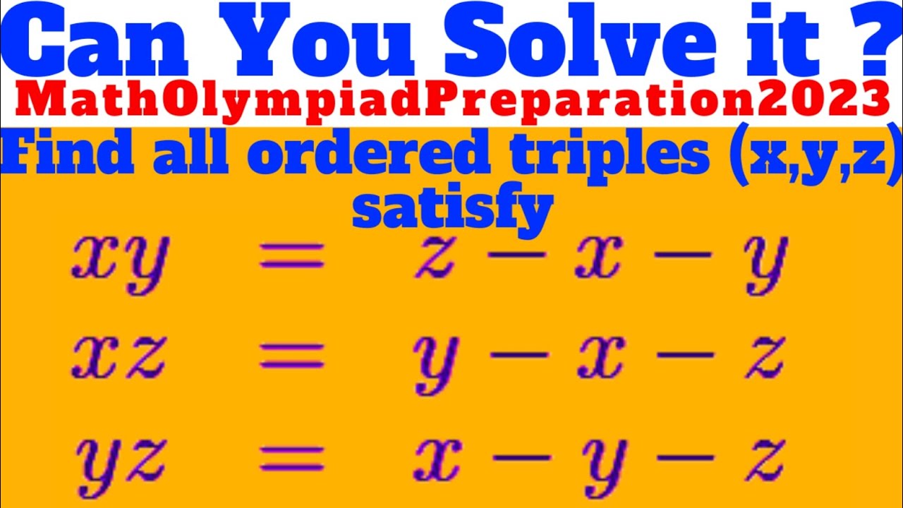 Nice Canadian Math Olympiad|Algebra Problem|@AyaansMath - YouTube