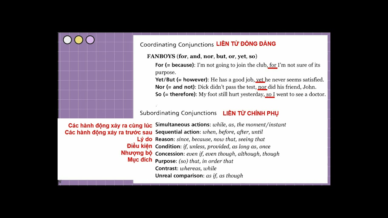 STARTER TOEIC UNIT 12 CONJUNCTIONS & PREPOSITIONS CÔ THỦY TÍM - YouTube