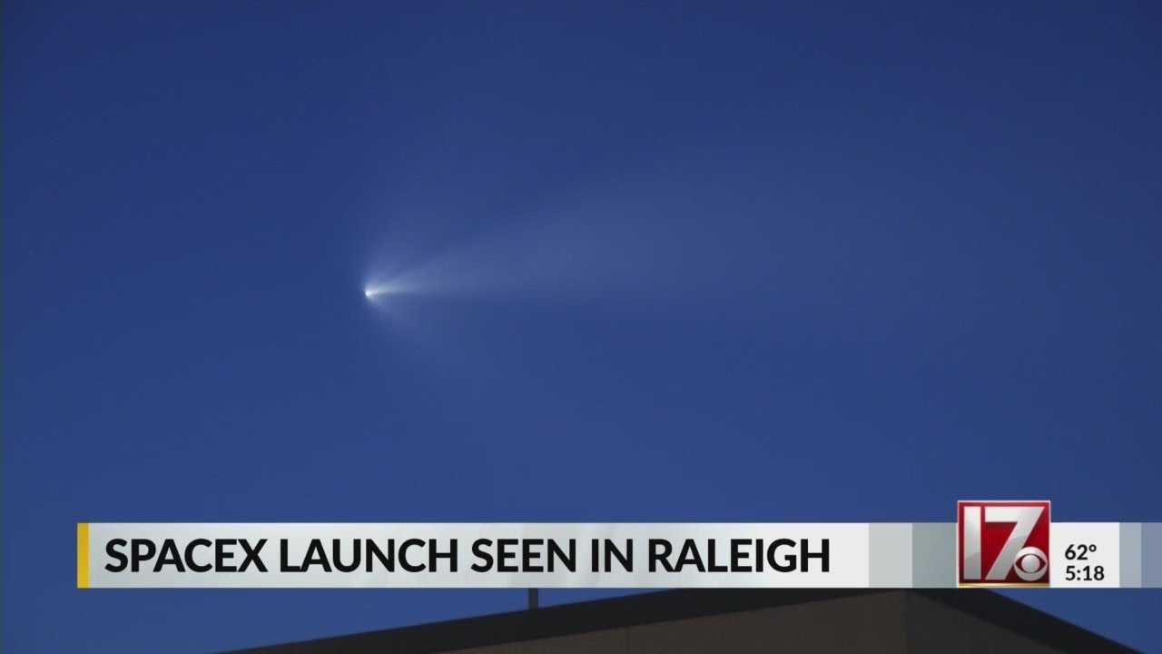 VIDEO: SpaceX rocket spotted zooming over Raleigh - YouTube