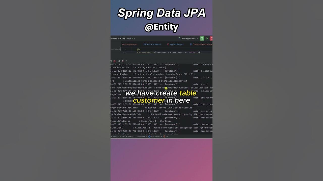 Spring Data JPA - @Entity in Action #springdatajpa - YouTube