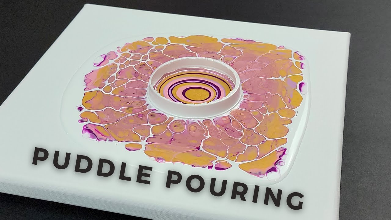Abstract Acrylic Painting | Fluid Art | Puddle Pouring Technique - YouTube