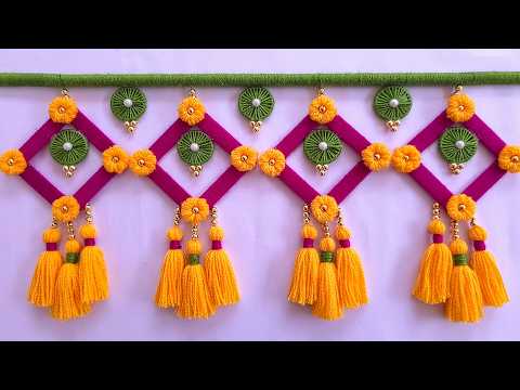 Easy handmade woolen Door Toran / Door Hanging Idea