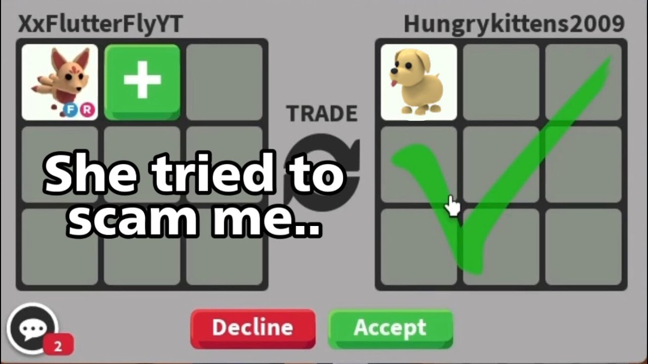 Accepting every trade in adopt me challenge but She Tried to scam me..😕 ...