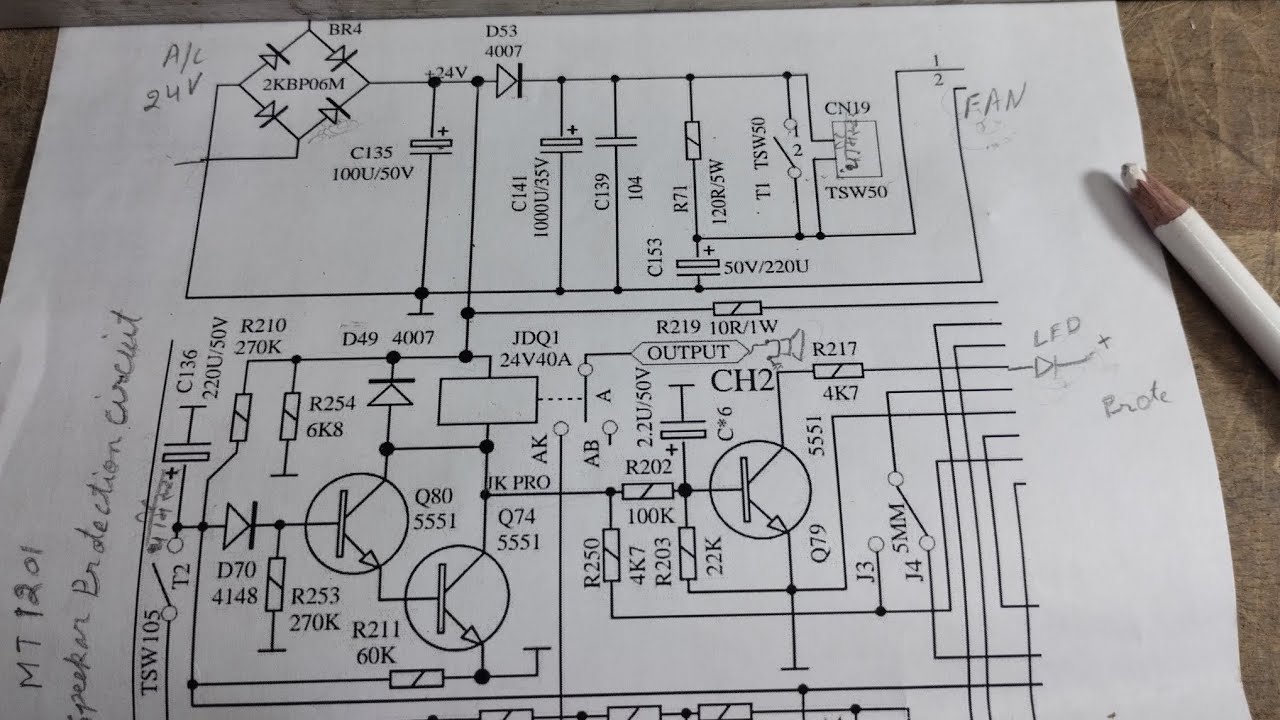 MT 1201 Speaker protection circuit diagram Amplifier Technique yogesh ...
