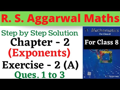 Class 8 R S Aggarwal Maths Solution || Chapter 2 Exponents || Exercise ...