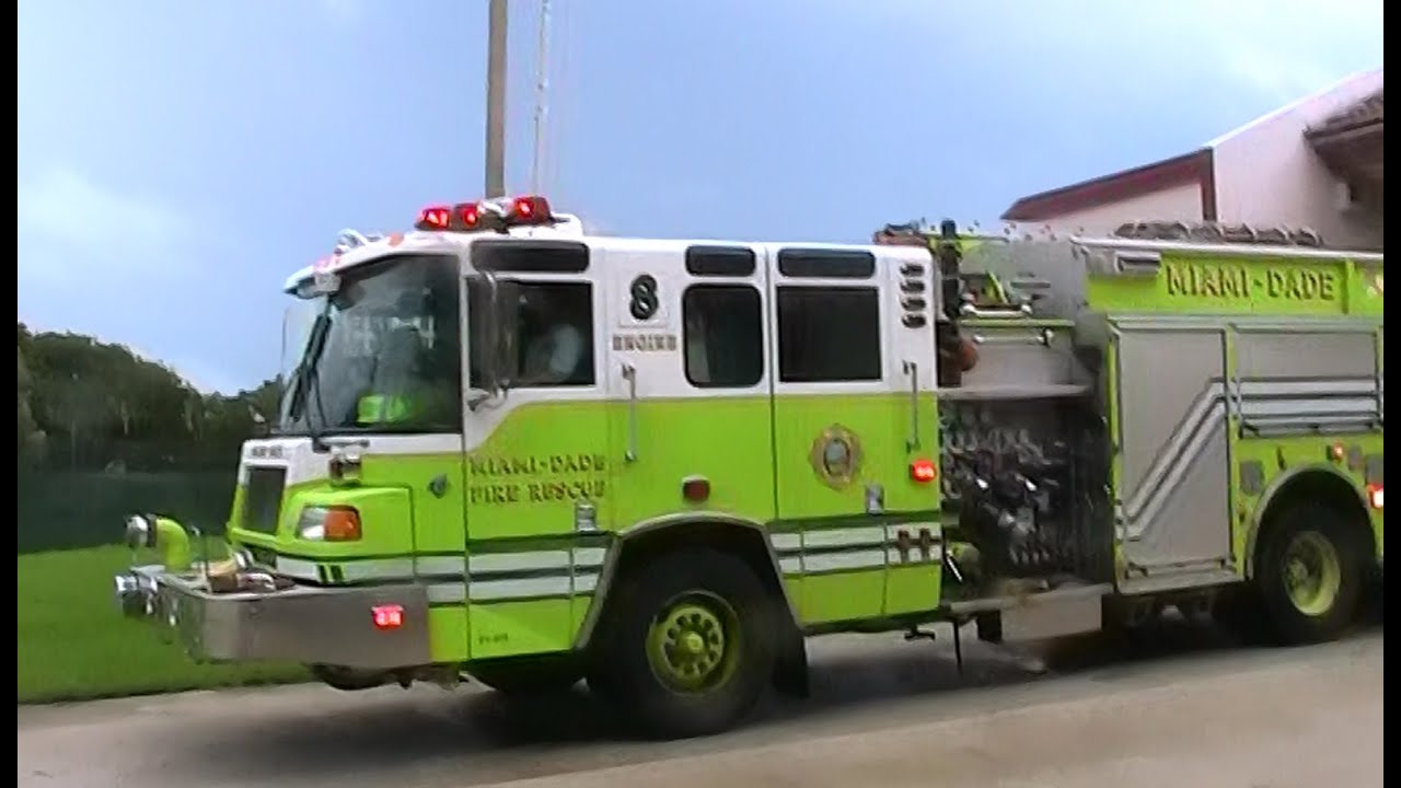 Miami Dade Fire Rescue Engine 8 lights setup [FL | 8/2012] - YouTube