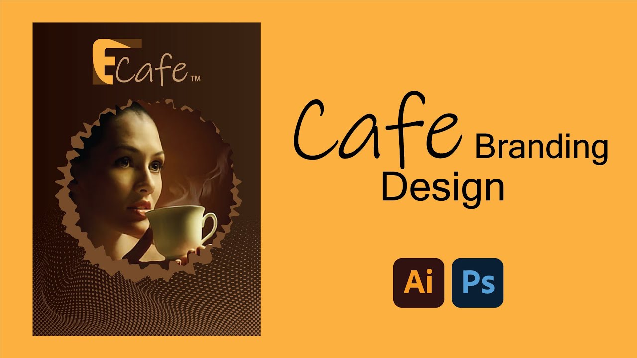 Cafe Branding Design | Ecafe Logo | Adobe Illustrator cc 2024 Tutorial ...