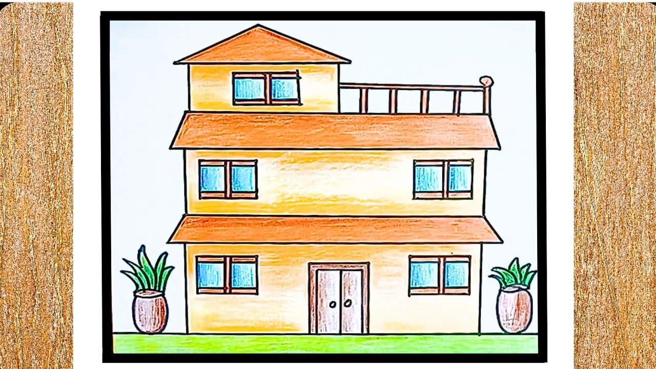 How to Draw an Easy Level 3 House for Beginners | How to Draw a Level ...