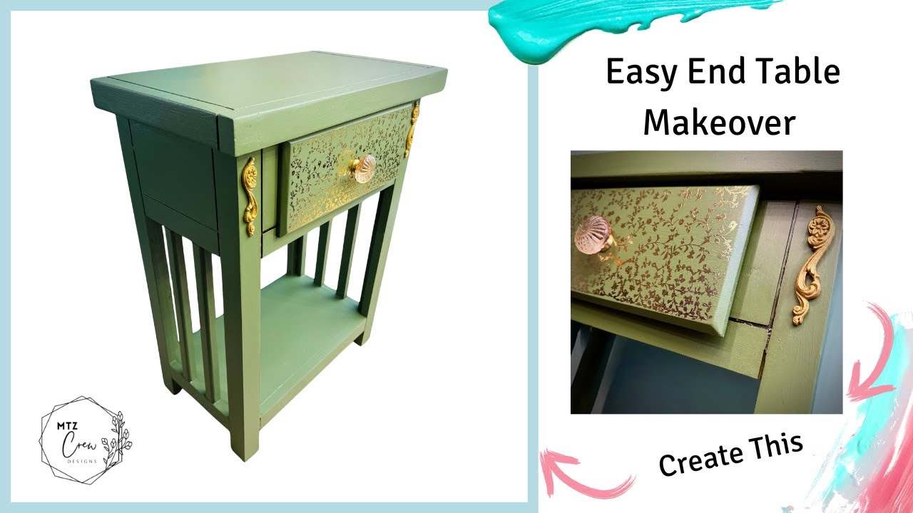 Easy One Color Furniture Makeover /Custom Color Mix / DIY End Table ...