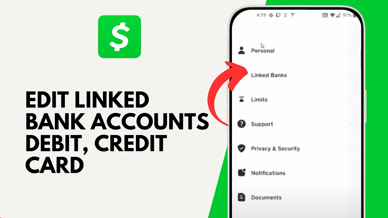 How to Add or Change Linked Bank Accounts Debit or Credit Card on Cash ...