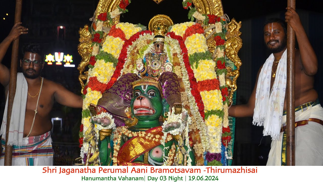 Hanumantha Vahanam | Day 03 Night | Shri Jagannatha Perumal Aani ...