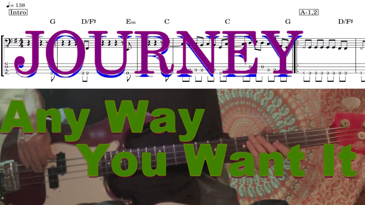 【Bass Cover TAB】「Any Way You Want It」Journey（w/tab）「エニィ・ウェイ・ユー・ウォント・イット ...