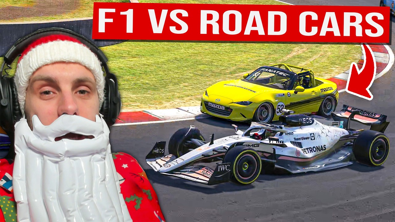 I 'Raced' 60 Road Cars In The Mercedes F1 Car... - YouTube