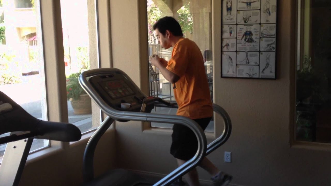 Eating a burrito while running on a treadmill - YouTube