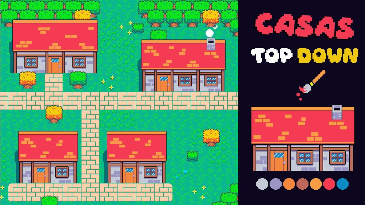 🏠 Dibuja CASAS pixel art para tu Top Down así de Fácil 🎨🔥 - YouTube
