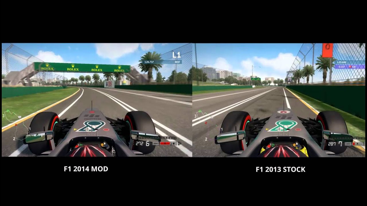 F1 2014 MOD vs F1 2013 Stock Game [HD] - YouTube