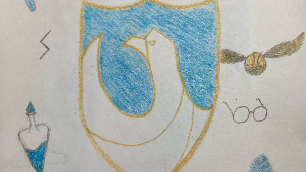 How to Draw the Ravenclaw Emblem - YouTube