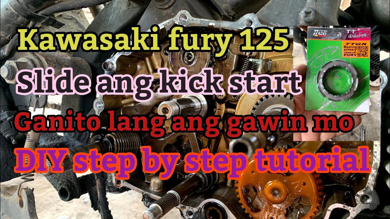 Kawasaki fury 125 slide ang kick start - YouTube