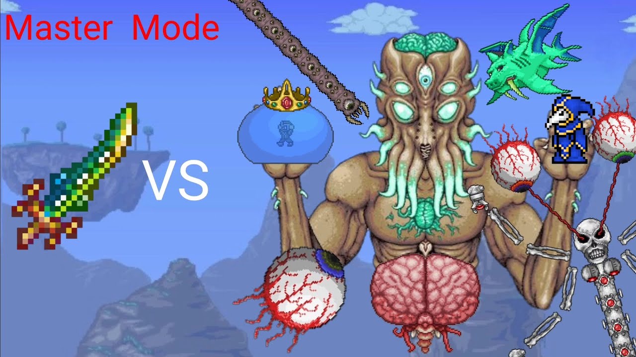 Terraria 1.4.4.9 / Terra Blade vs. Bosses [Master Mode] - YouTube