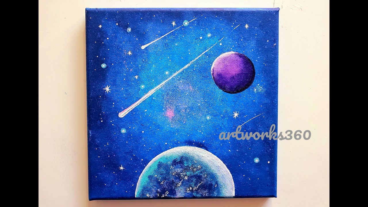 Galaxy Painting Canvas How To Paint A Glow In The Dark Galaxy With