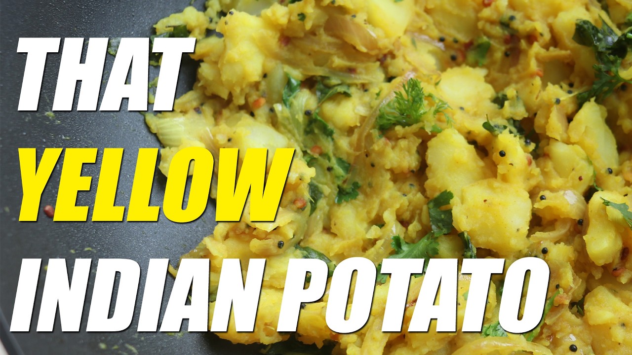 Indian Yellow Potato Dish - Aloo Bhaji Recipe - YouTube