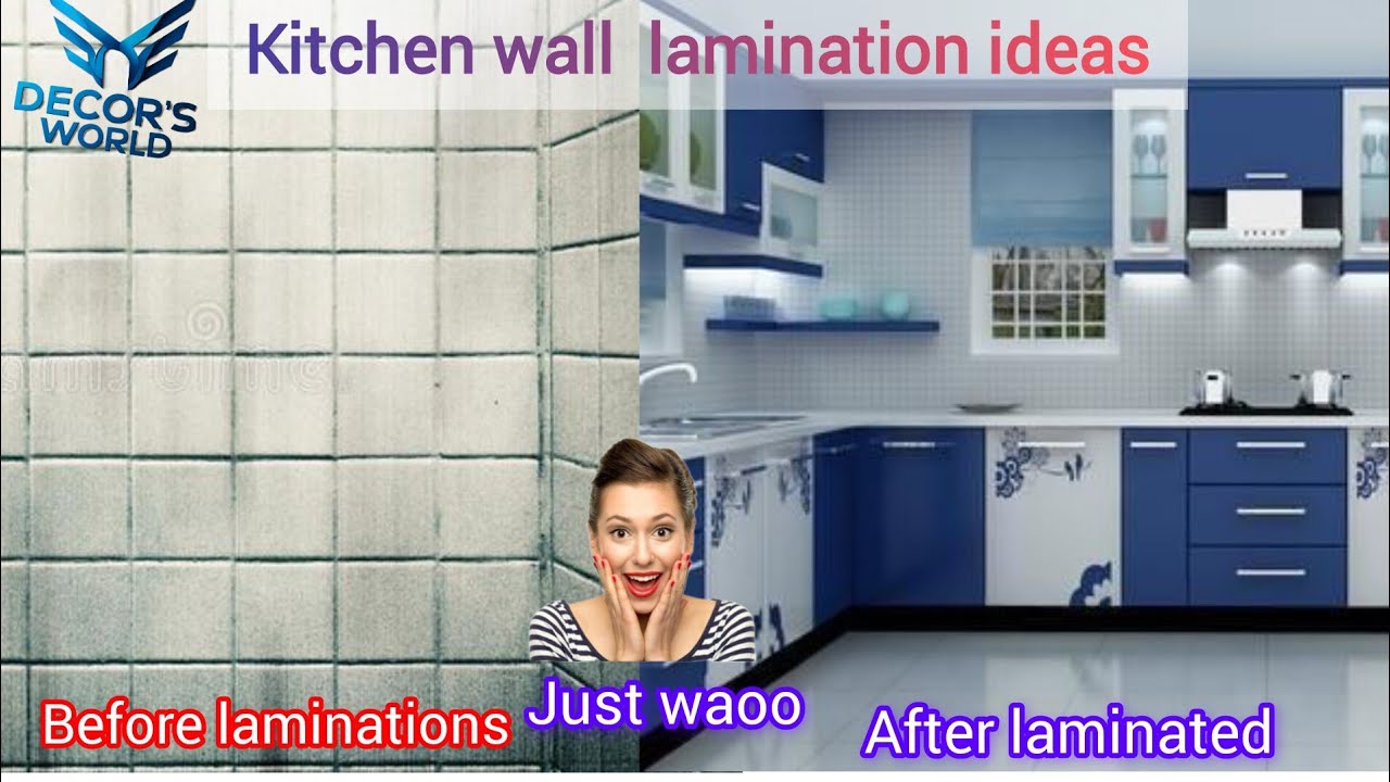 Modular kitchen lamination || kitchen decor 2024 - YouTube