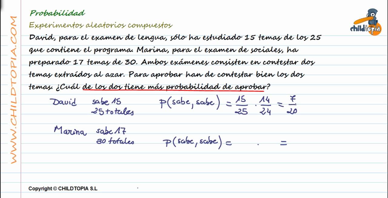 Probabilidad: Experimentos aleatorios compuestos. 3º de ESO matemáticas ...