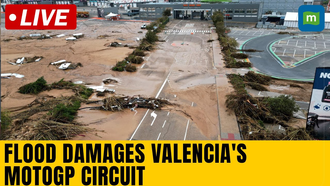 LIVE: Drone footage shows flood damage to Valencia's MotoGP circuit ...