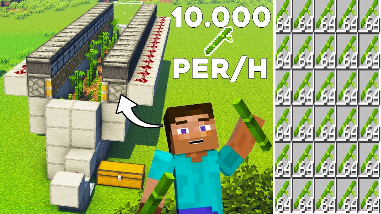 SINIRSIZ BAMBU !! Minecraft: Bambu ( Bamboo Farm ) Farmı Nasıl Yapılır ...