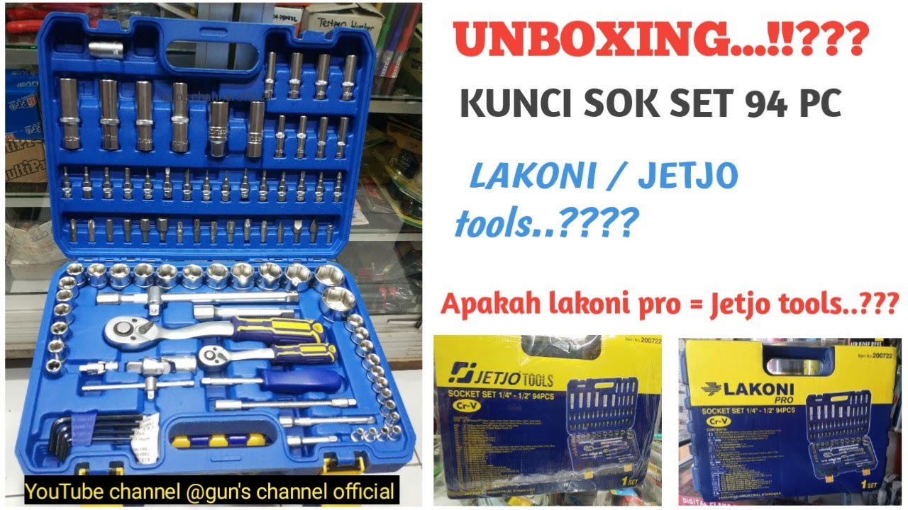 UNBOXING..!!? Kunci sok set 94 pc JETJO TOOLS pengganti LAKONI PRO ...