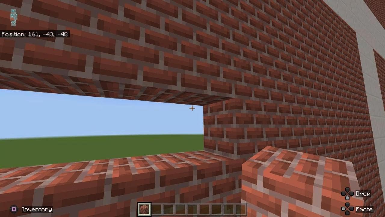 Minecraft brick wall - YouTube