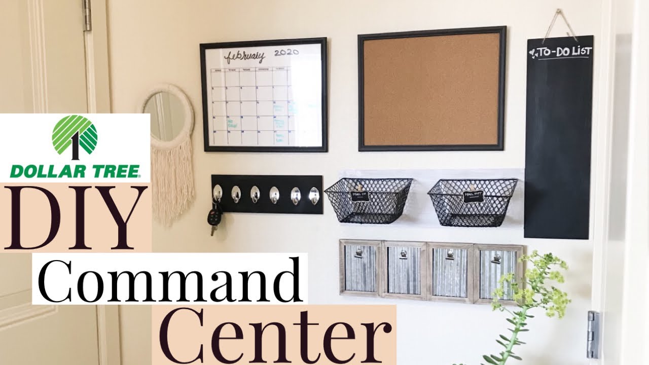 DIY COMMAND CENTER | DOLLAR TREE DIY COMMAND CENTER - YouTube