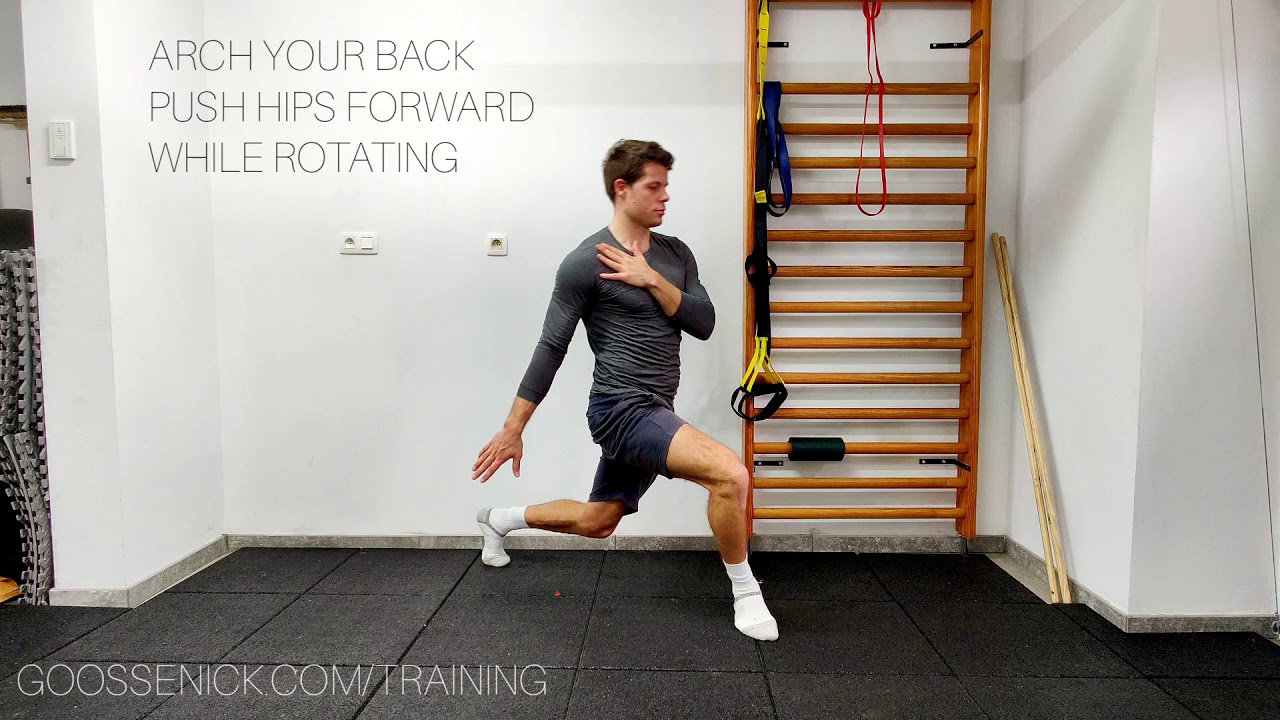 Diagonal Stretch Split Squat - YouTube