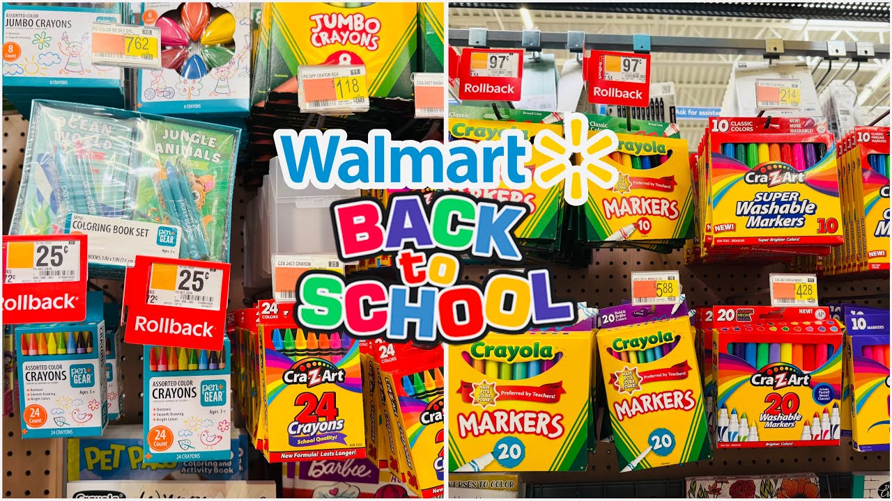 Walmart Back to school shopping * crayons * markers - YouTube