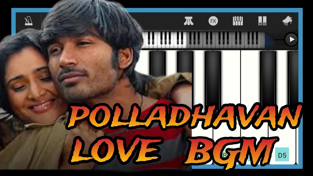 Polladhavan Love BGM|Piano notes with tutorial |Naveen Piano - YouTube