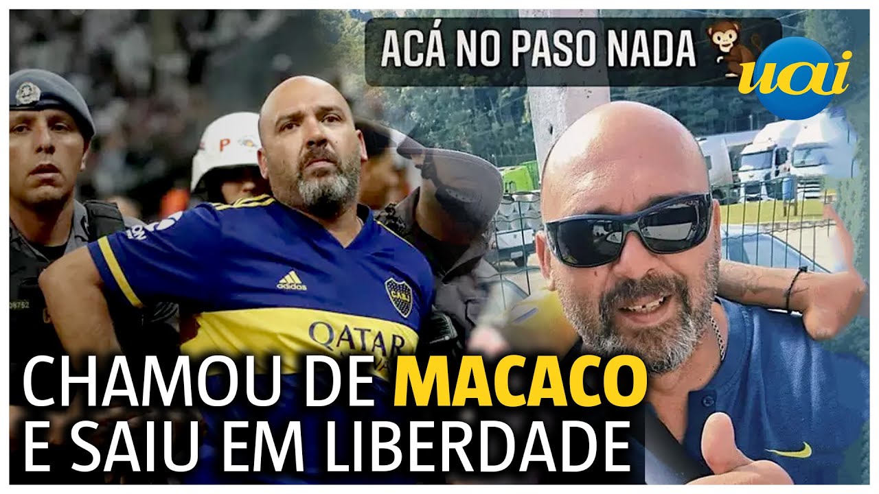 Argentino imita macaco, é preso e debocha ao ser solto - YouTube