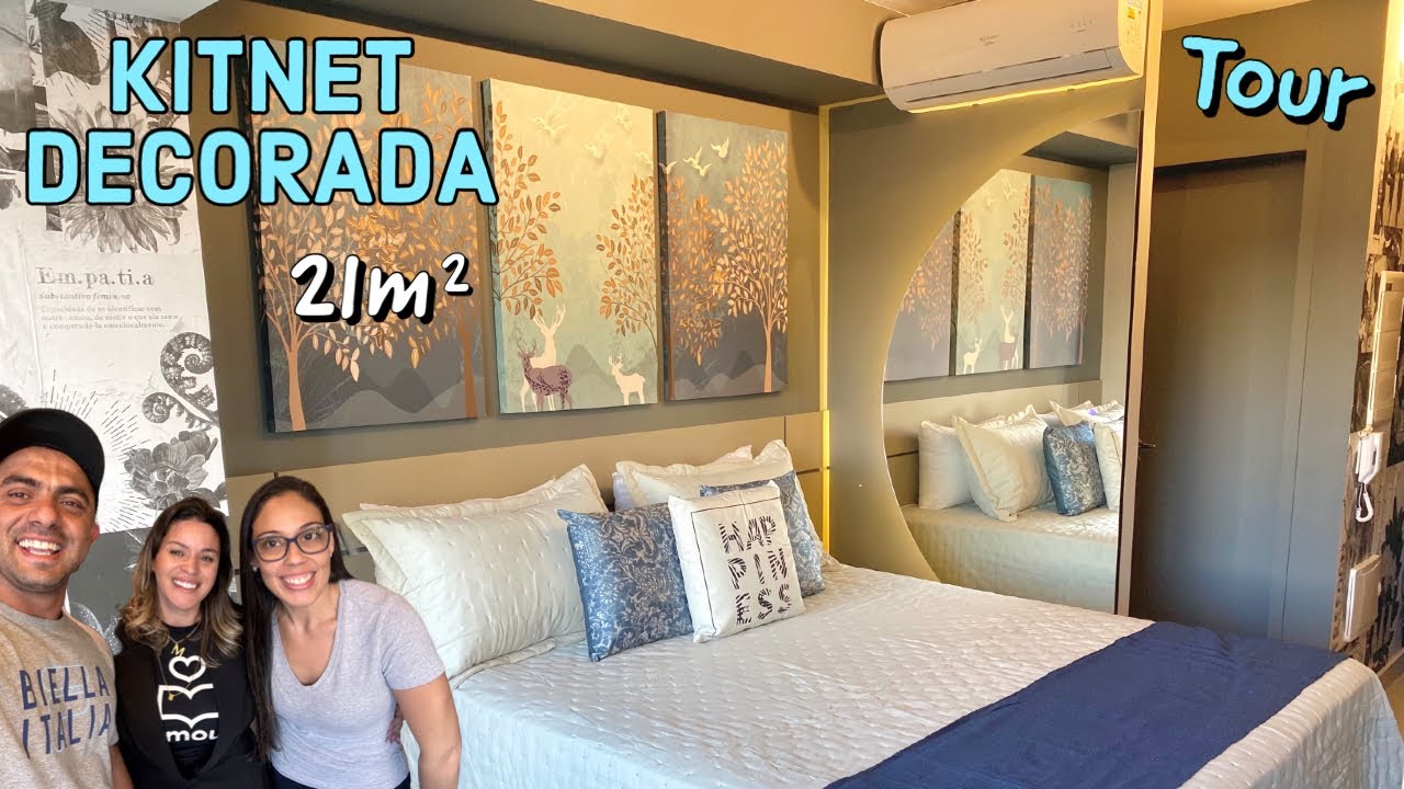 TOUR completo por KITNET DECORADA de 21 m² - YouTube