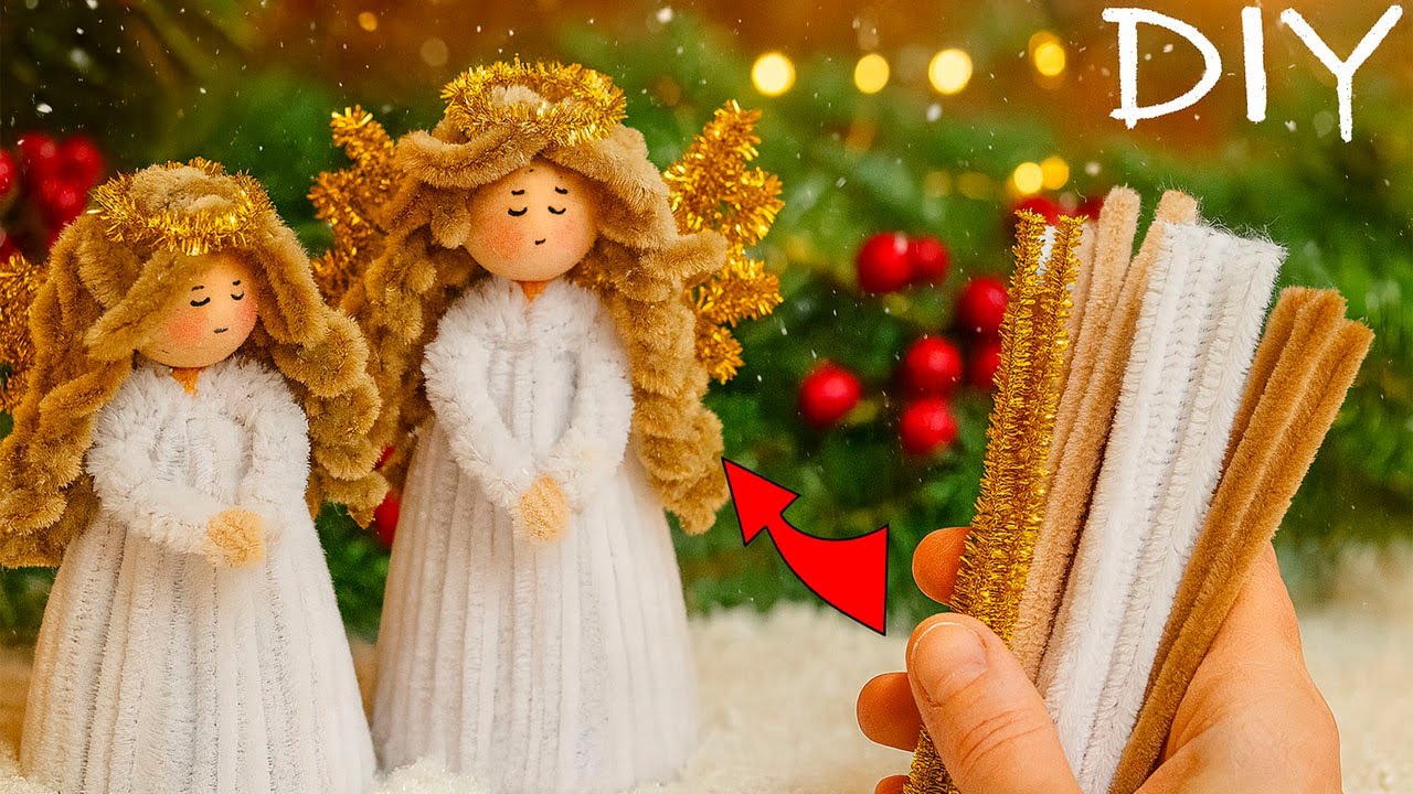 🌟CHRISTMAS ANGEL🌟 made of pipe cleaner and bushings 🌟 DIY - YouTube