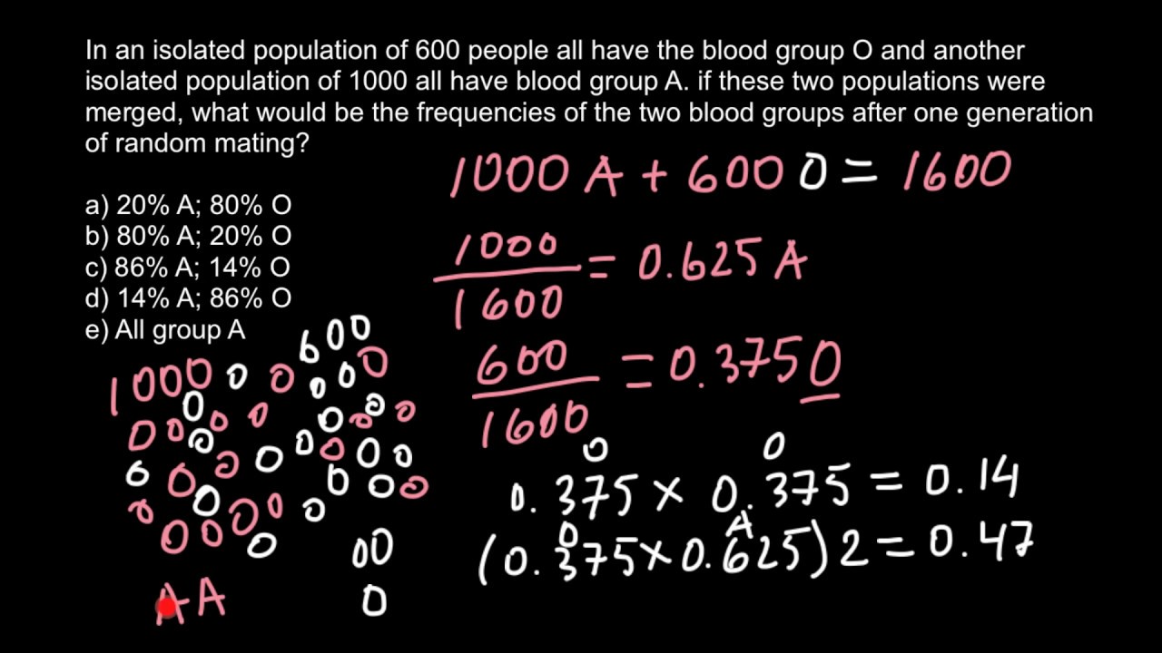 ABO blood group problem and Population genetics - YouTube