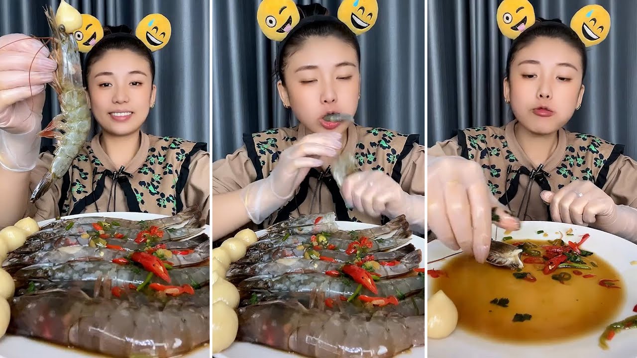 MUKBANG : Raw Shrimp - YouTube