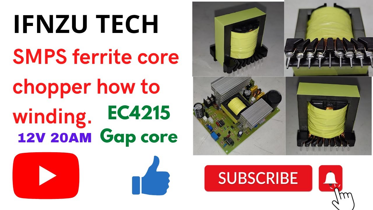 SMPS ferrite core chopper winding - YouTube
