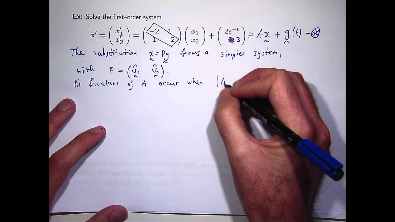 Matrix Methods For Systems Of Differential Equations YouTube