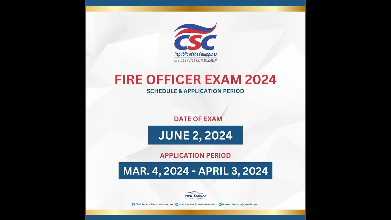 FIRE OFFICER EXAM 2024 #FOE #CSC #BFP - YouTube